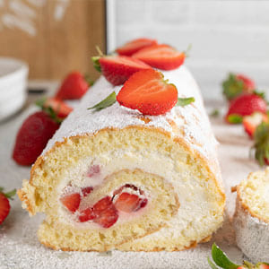 Strawberries Cream Cake Roll Recipe – Masters of Kitchen – Recipes